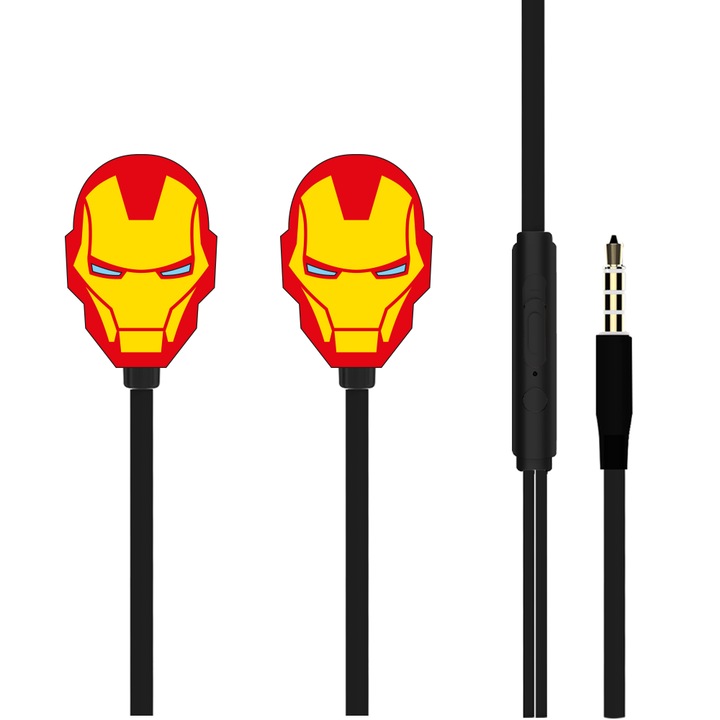 Casti intraauriculare mufa jack de 3, 5 mm Iron Man 004 - eMAG.ro