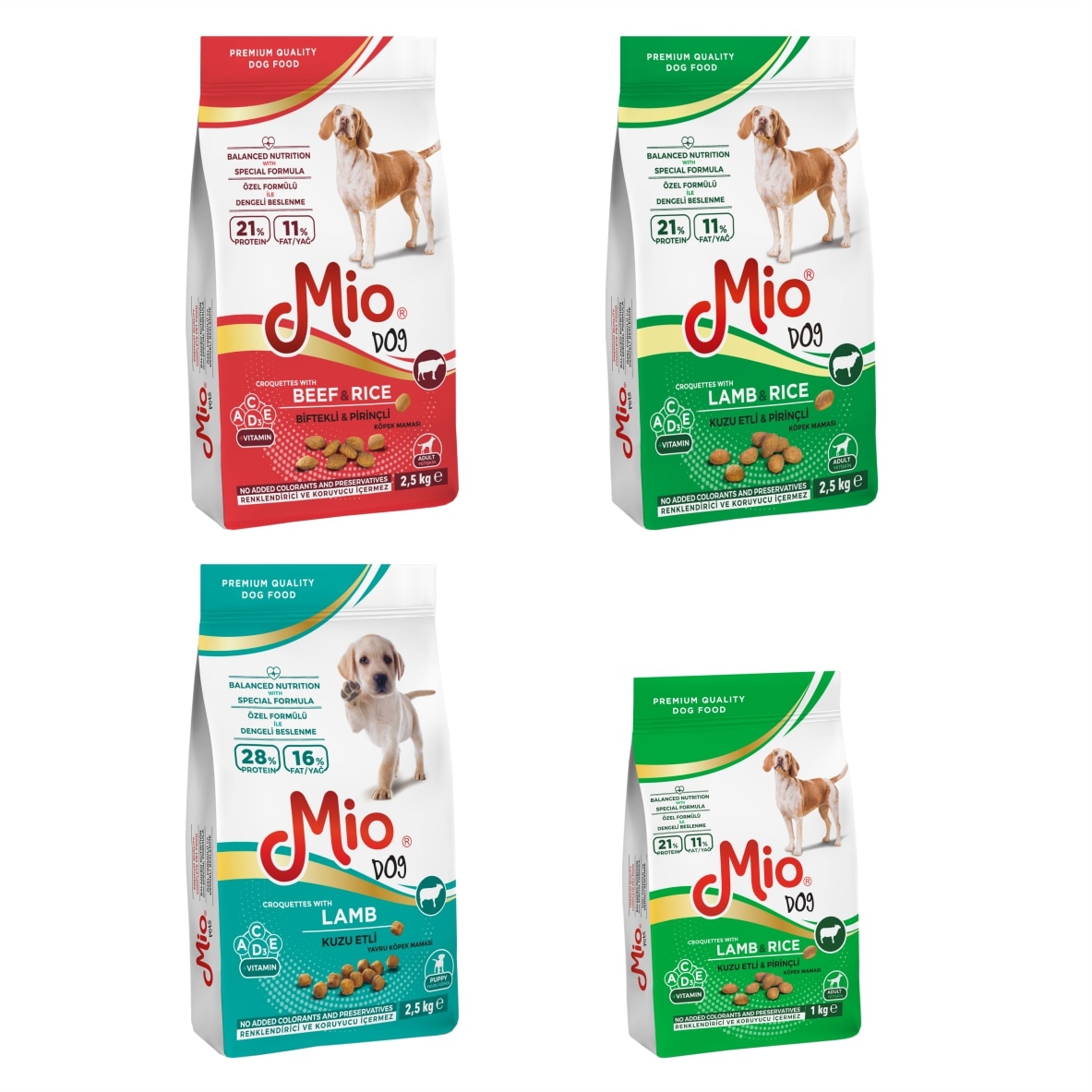 Pachet 4 saci, 3 saci de cate 2.5 Kg, Mancare uscata, completa, caini ...