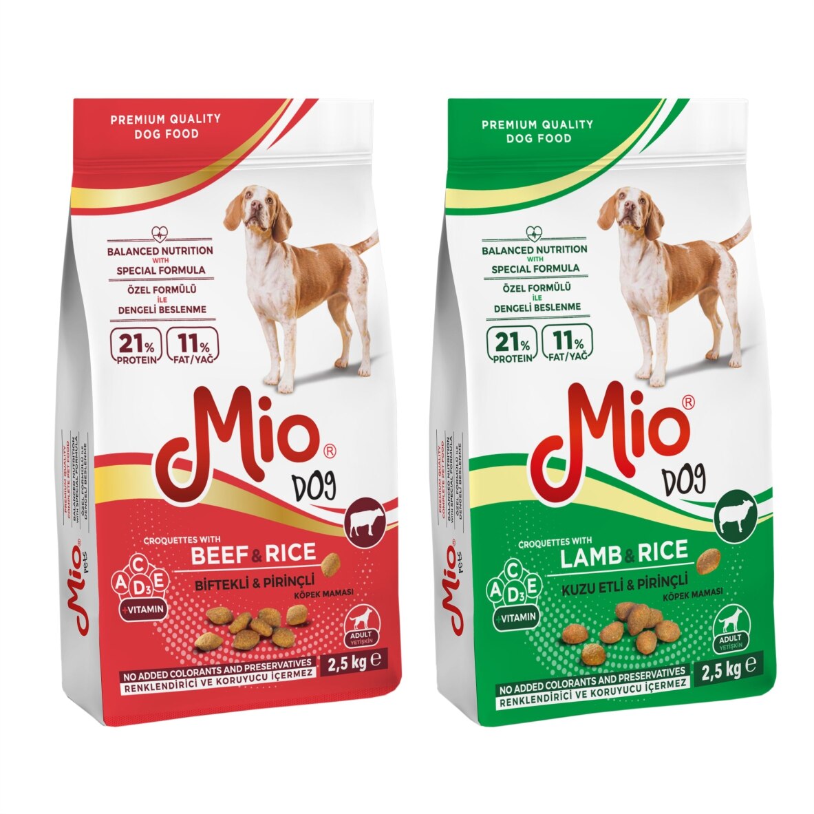 Pachet 2 saci de cate 2.5 Kg, Mancare uscata, Completa, caini adulti ...