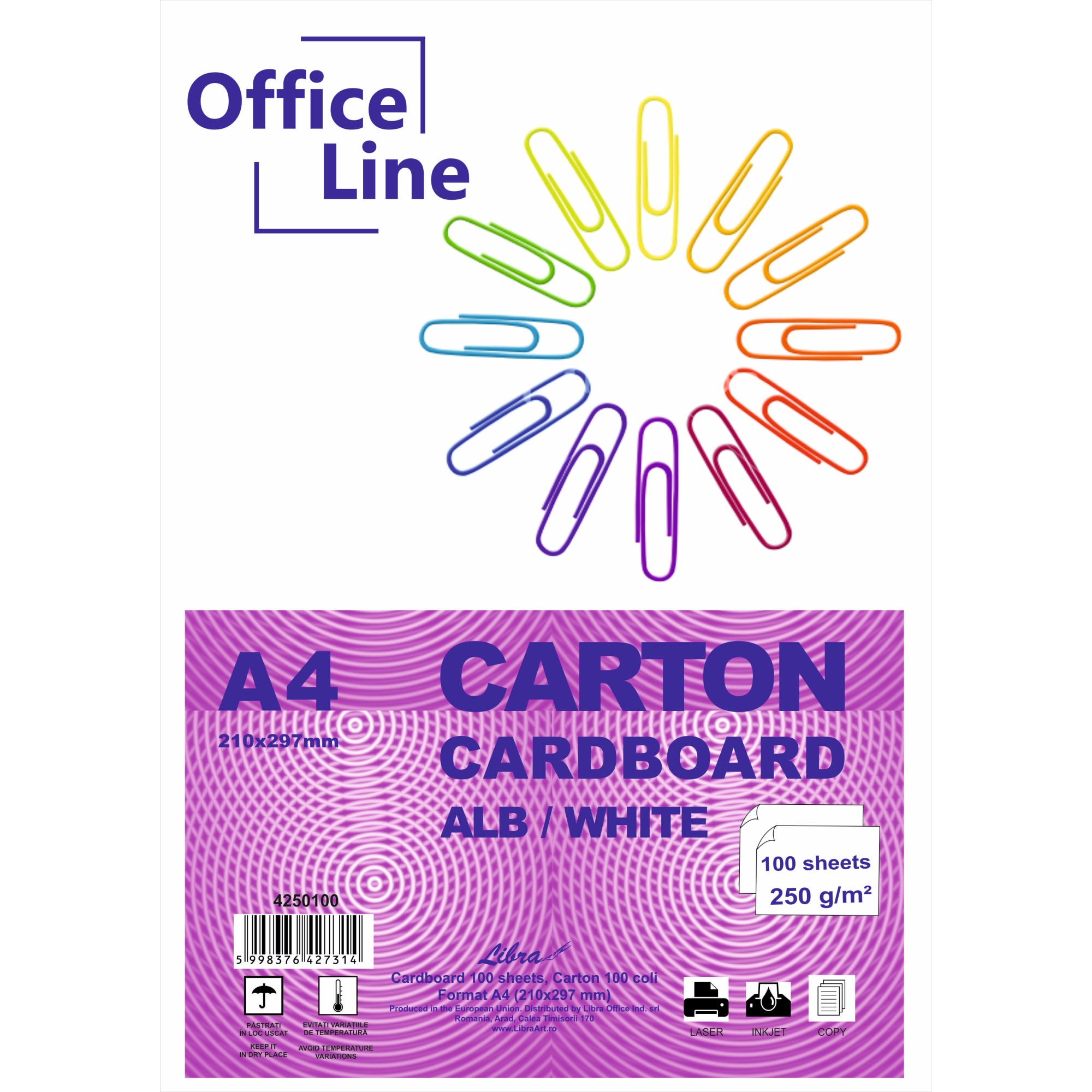 Carton alb A4 250 gr 100 coli/top - eMAG.ro