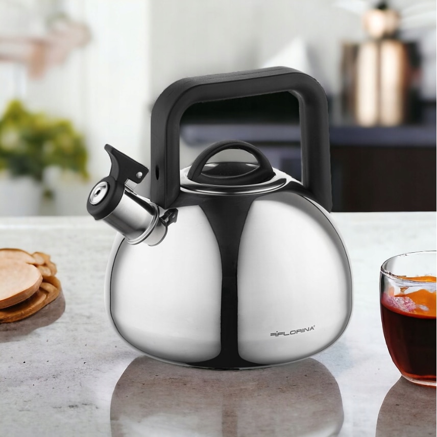 Ceainic din inox cu fluier, fierbator traditional, capacitate 2.5 litri ...