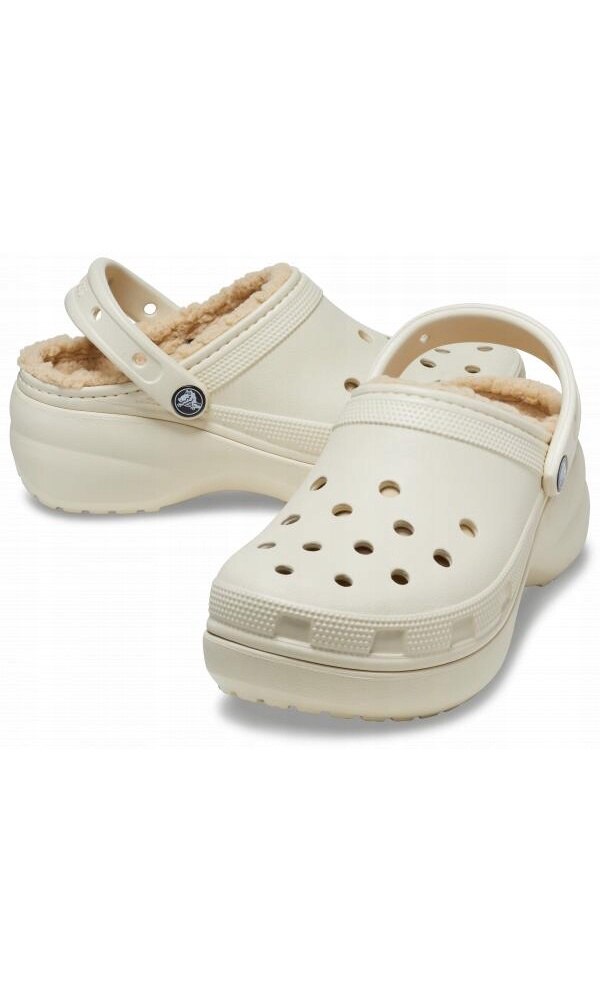 Saboti Izolati Femei, Crocs, Classic Platform Lined 207938 Clog, Alb, 41-42 EU - eMAG.ro