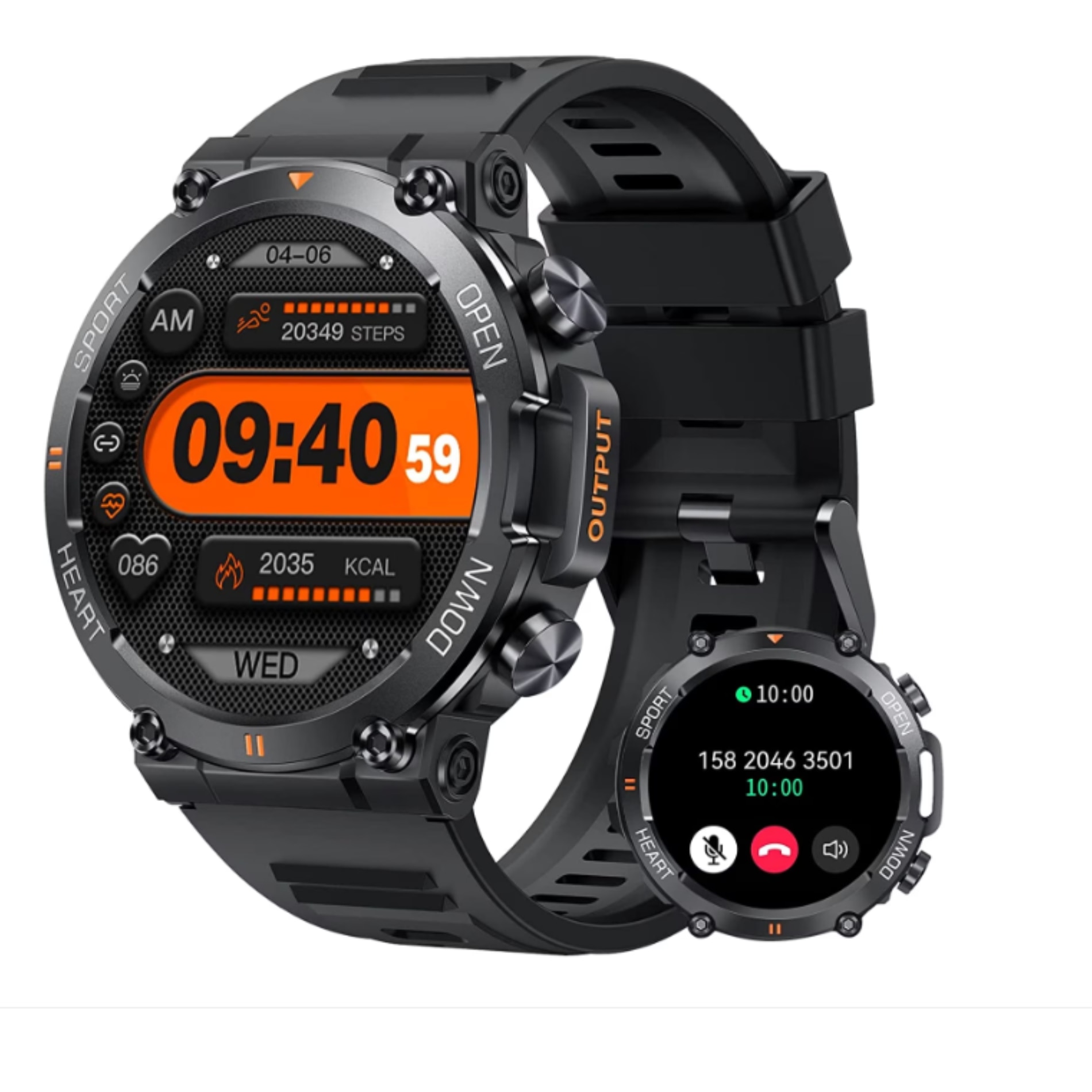 Военен смарт часовник RoHS™ WATCH Bluetooth Call, 1,39" Ultra Smooth ...