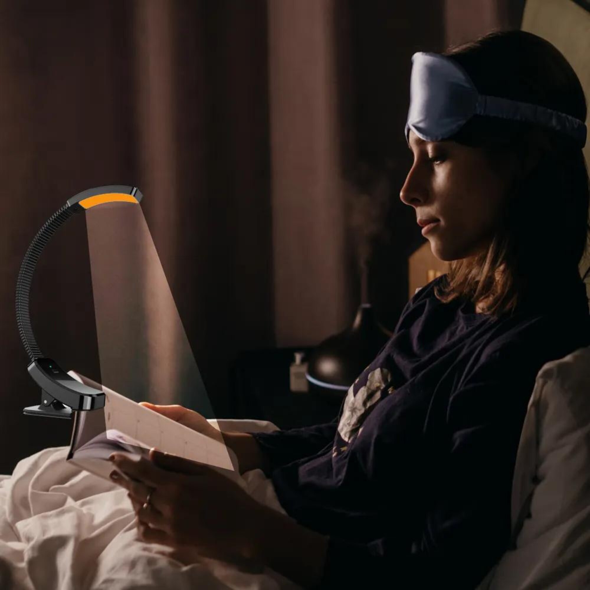 Lampa pentru citit, cu acumulator incorporat, Katlion, cu clips, brat ...