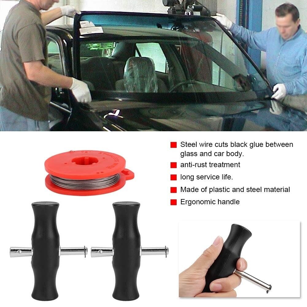 Kit taiere cheder parbrize auto, sarma galvanizata, manere plastic ...
