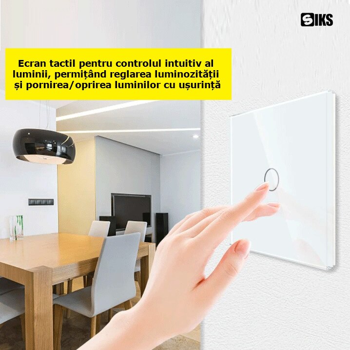 Intrerupator Lumina Cu Touch SIKS Din Sticla Securizata, De Perete ...