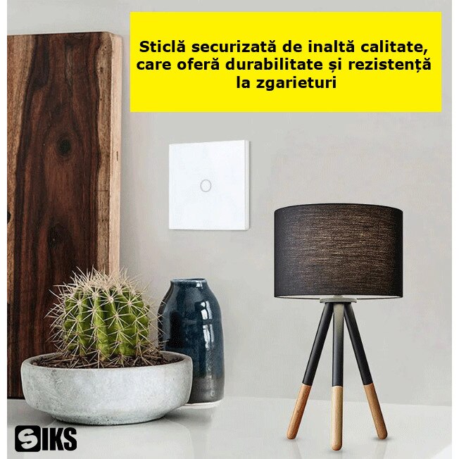 Intrerupator Lumina Cu Touch SIKS Din Sticla Securizata, De Perete ...