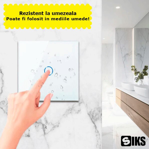 Intrerupator Lumina Cu Touch SIKS Din Sticla Securizata, De Perete ...