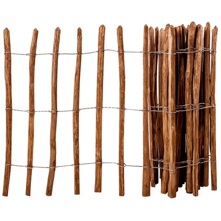 Gard din sipci vidaXL, 90 x 500 cm, lemn de alun 16.3 kg - eMAG.ro