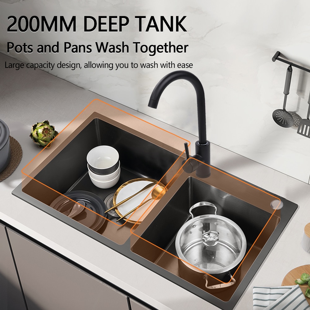 Chiuveta dubla de bucatarie, multifunctionala cu accesorii, otel ...