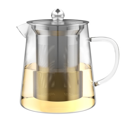 Ceainic cu infuzor, Sticla borosilicata/Inox, 750ml, Transparent ...