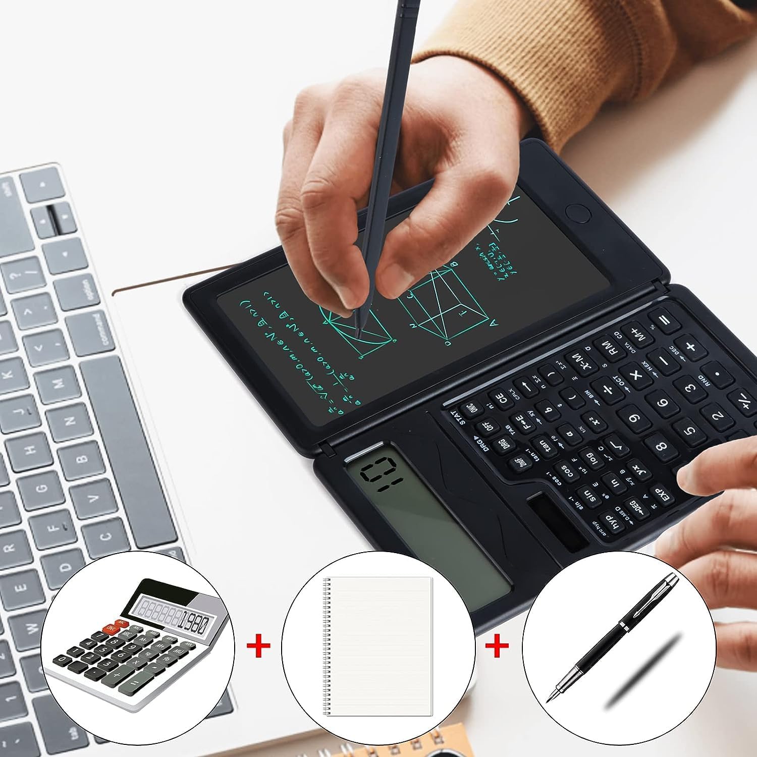 Calculator stiintific, 10 cifre LCD desktop Calculator solar pliabil cu ...