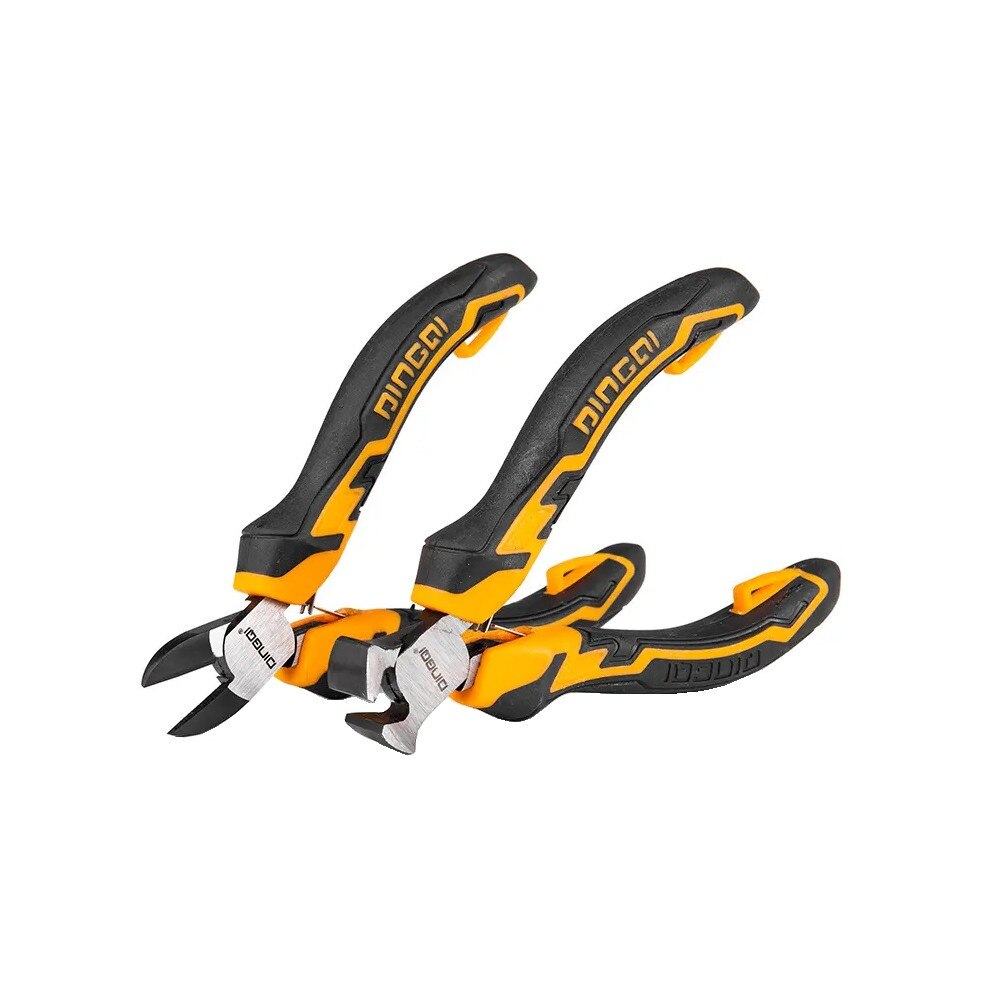 Set 4 mini clesti si patenti, manere izolate, 125 mm, Galben-Negru ...