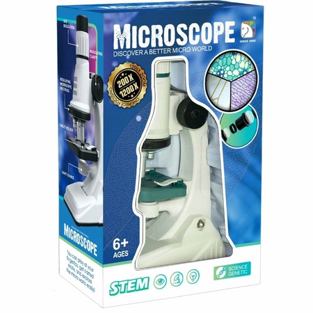 Microscop pentru copii, cu 10 accesorii, 200 si 1200x, Dalimag - eMAG.ro