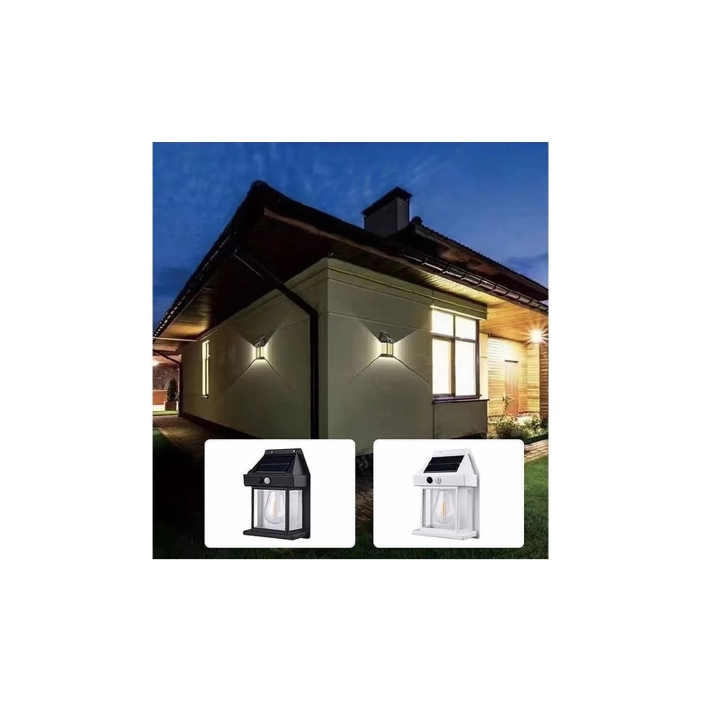 Lampa solara de perete cu senzor de miscare, fara fir pentru gradina ...