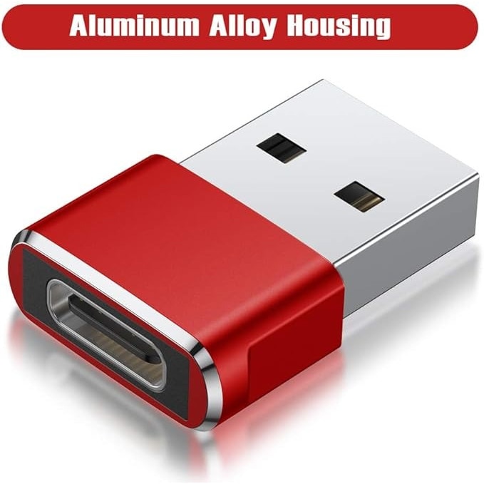 Adaptor mini USB tip C la USB, viteza rapida de transfer - Rosu ...