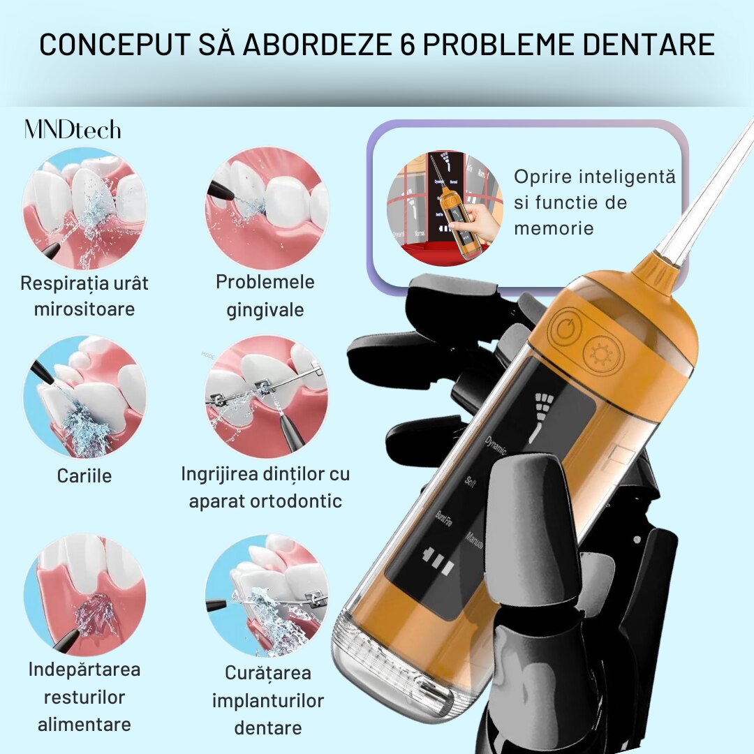 Irigator Bucal Profesional 6-in-1 MNDtech - tip Dus Oral cu 8 Duze ...