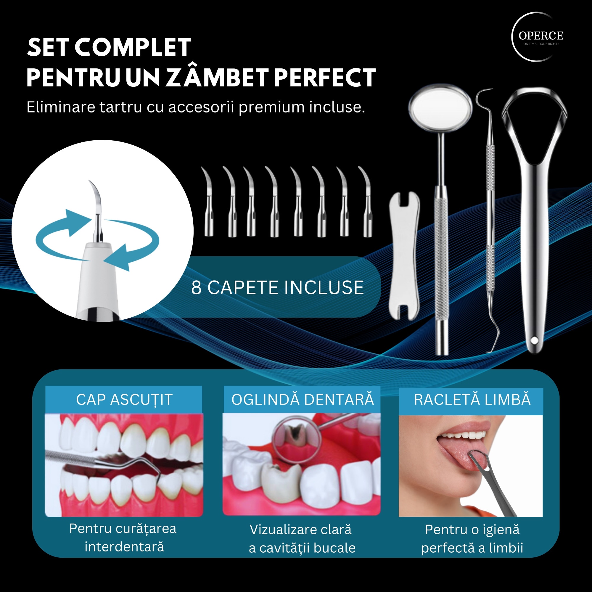 Aparat pentru Detartraj OPERCE™️, Ingrijire Dentara si Eliminare Tartru ...