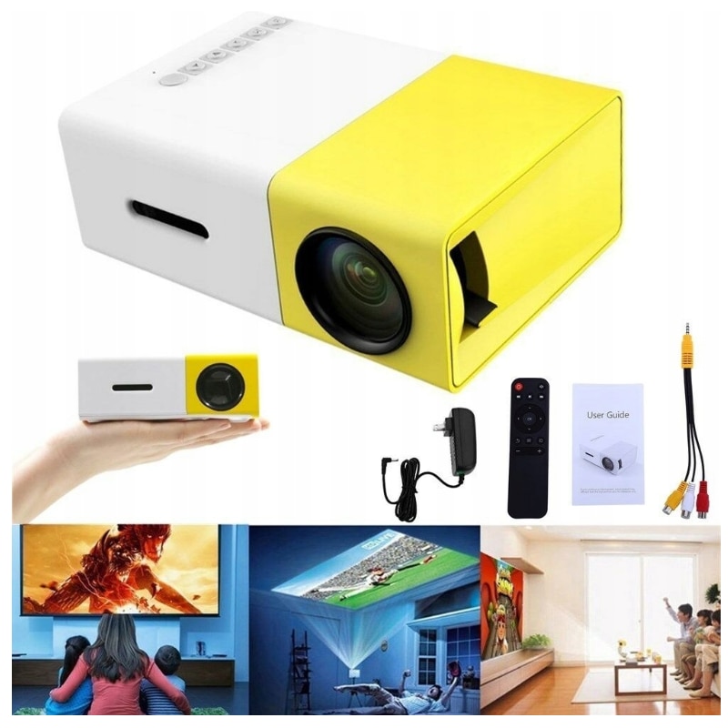 Mini proiector LED, Full HD, HDMI, USB, Alb - eMAG.ro