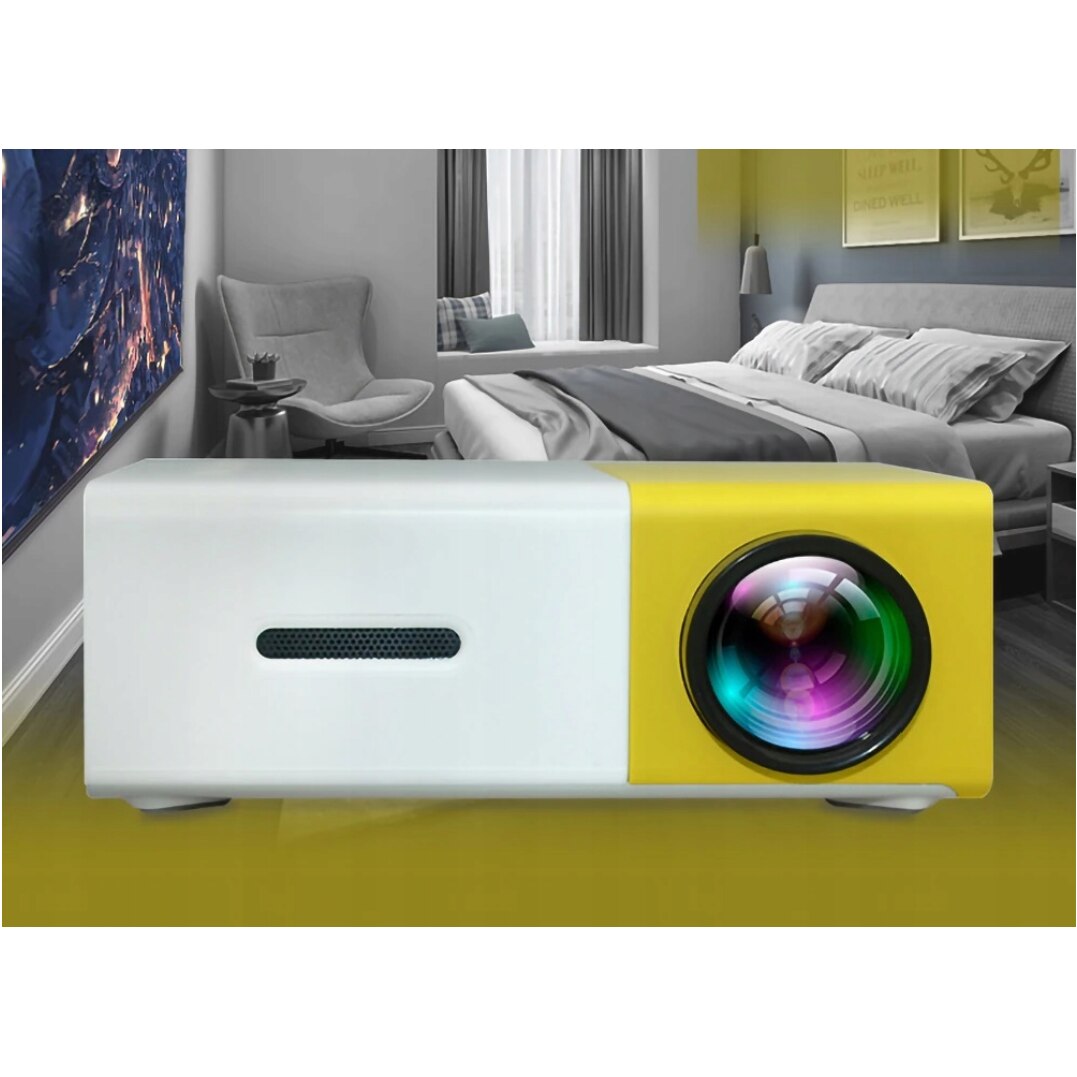 Mini proiector LED, Full HD, HDMI, USB, Alb - eMAG.ro