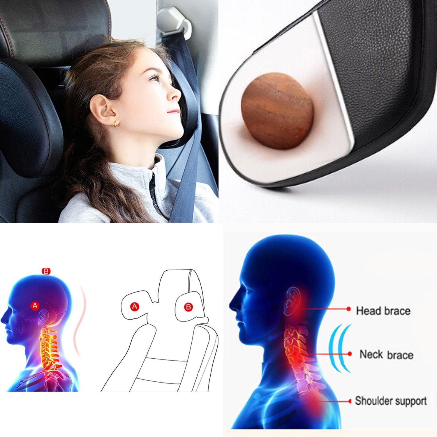 Tetiera ergonomica pentru masina pentru suport cervical, cap si gat ...