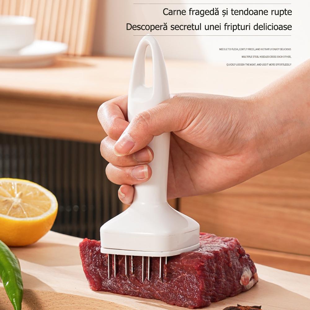 Instrument de fragezire a carnii, Inox, Alb - eMAG.ro