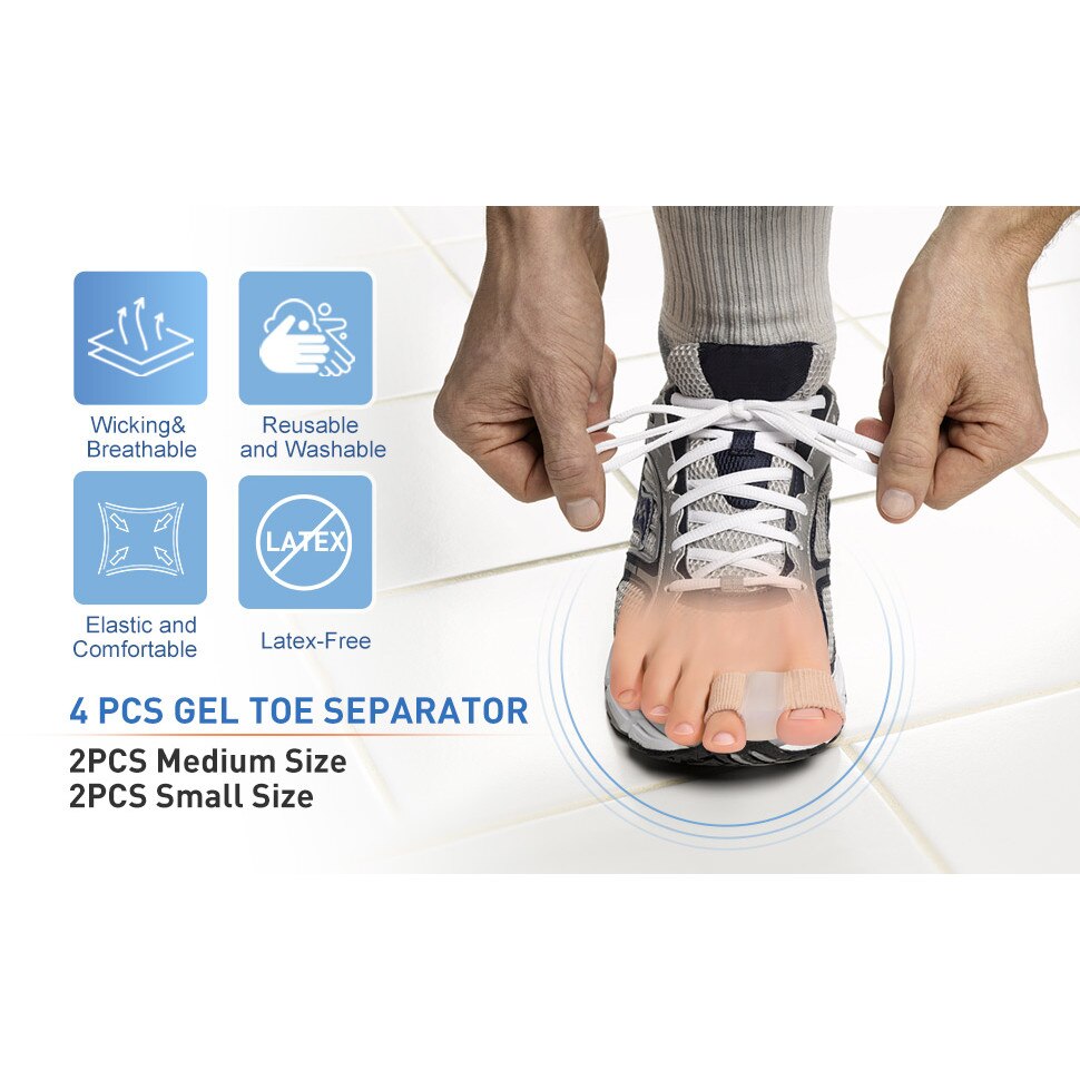 Set 4 separatoare degete, Textil, Respirabile, Bej - eMAG.ro