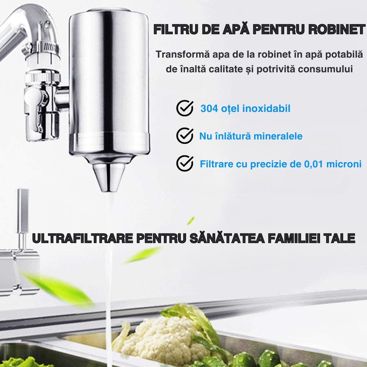 Filtru profesional pentru apa de la robinet, bucatarie sau baie ...