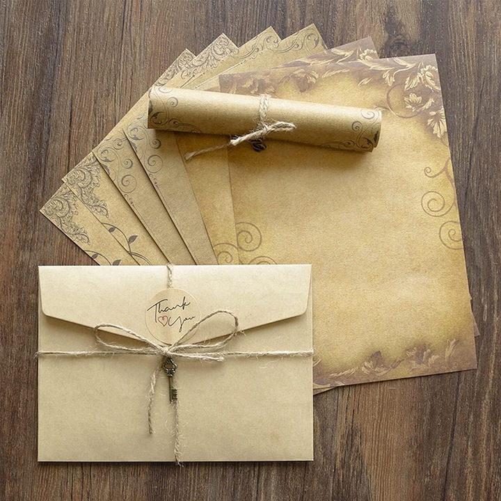 Set de Plicuri si Hartie, pentru Invitatii postcard si felicitari, din ...