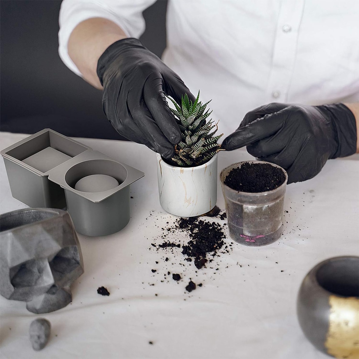 Set 2 Matrite din Silicon, Joystos, Pentru Minighiveci din Ciment ...