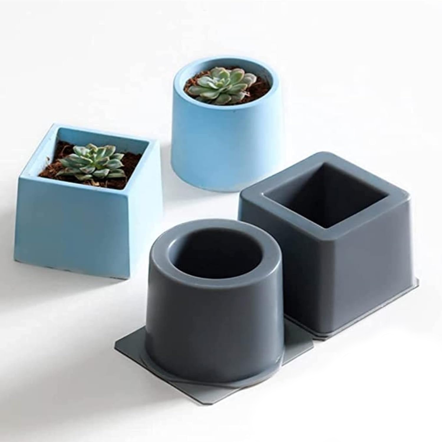 Set 2 Matrite din Silicon, Joystos, Pentru Minighiveci din Ciment ...