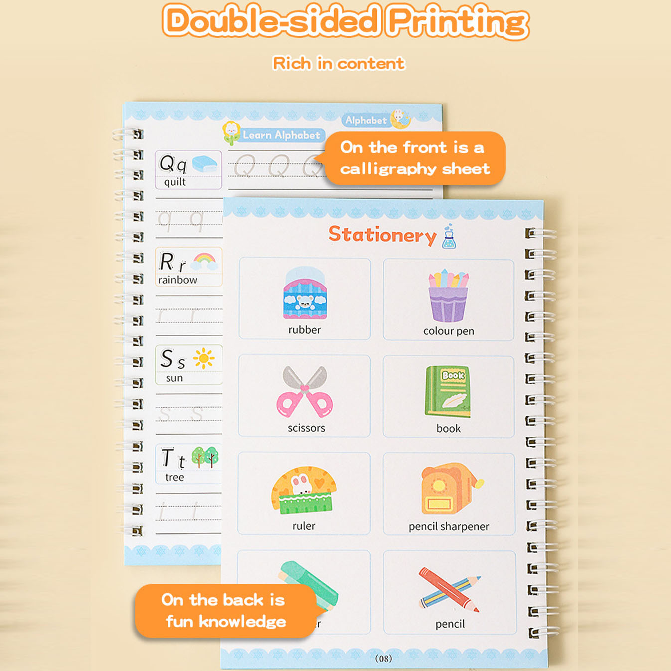 Set cu 4 caiete de lucru si stilou magic pentru scris si desenat Sank ...