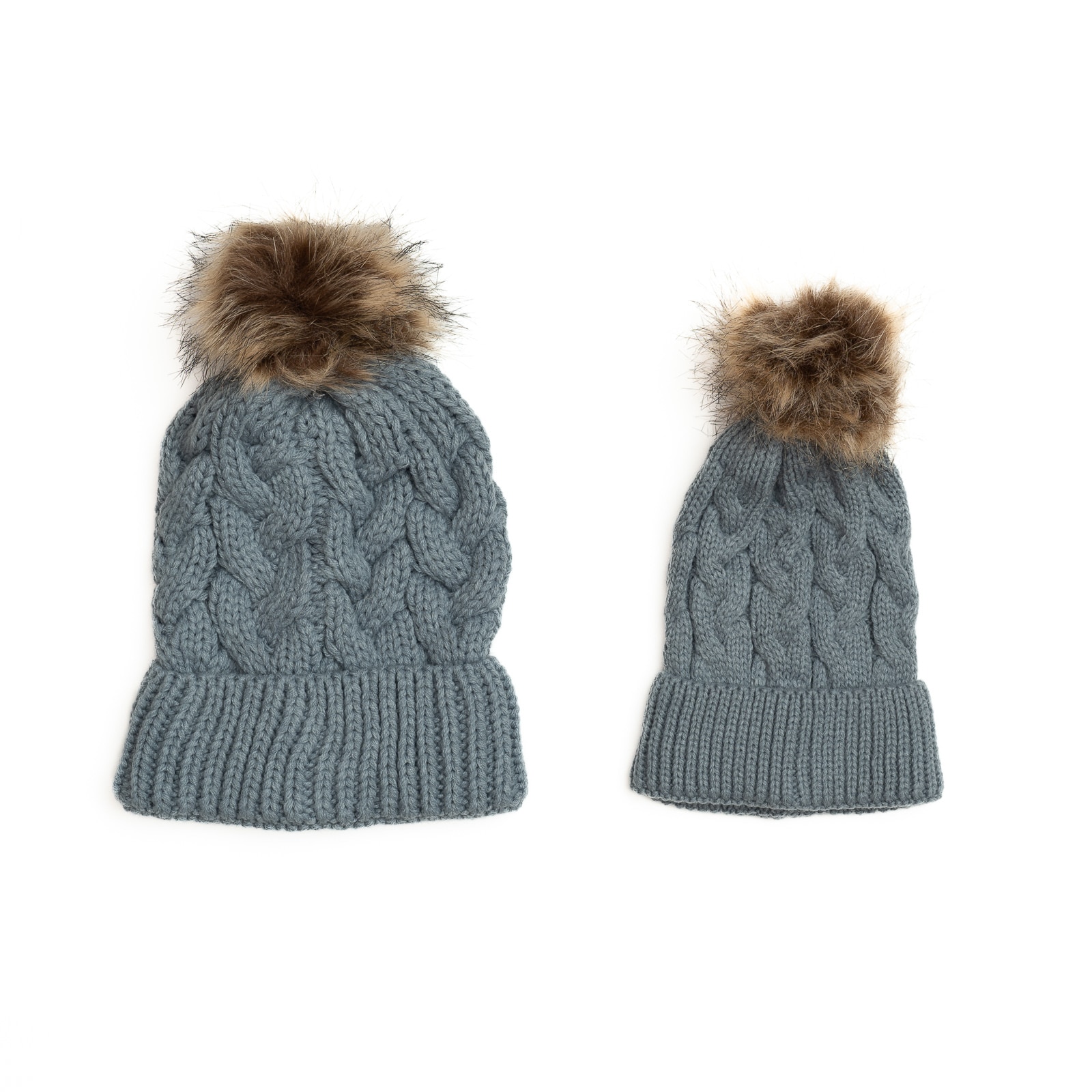 Set 2 caciuli crosetate cu mot, mama / fiica, Melvelo - Gray - eMAG.ro