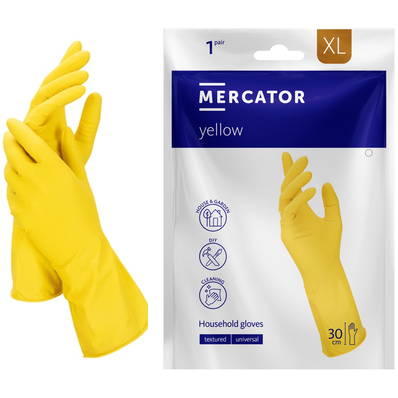 Set 2 buc. (o pereche) Manusi de menaj Mercator cu textura ...