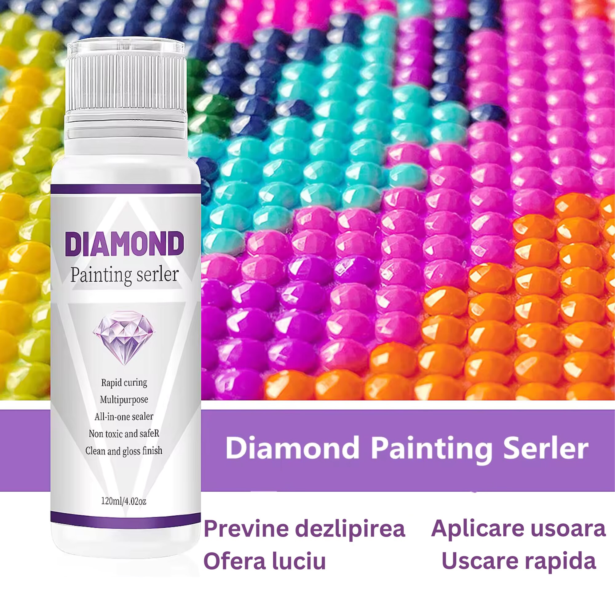 Adeziv sigilant cu burete pentru broderie cu diamante, luciu si ...