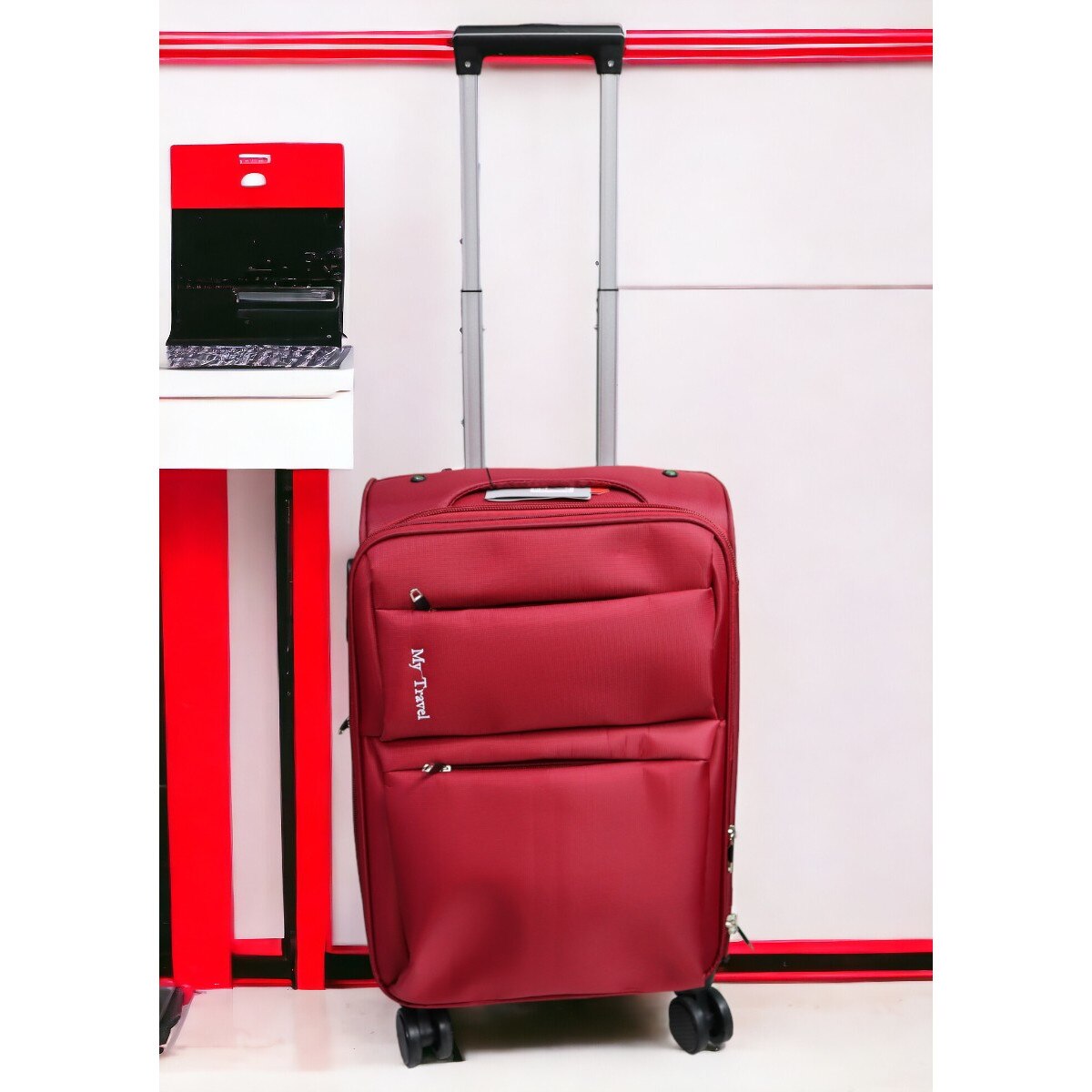 Trolere set B-001, 3 dimensiuni 20", 24", 28", 4 roti pivotante, red ...