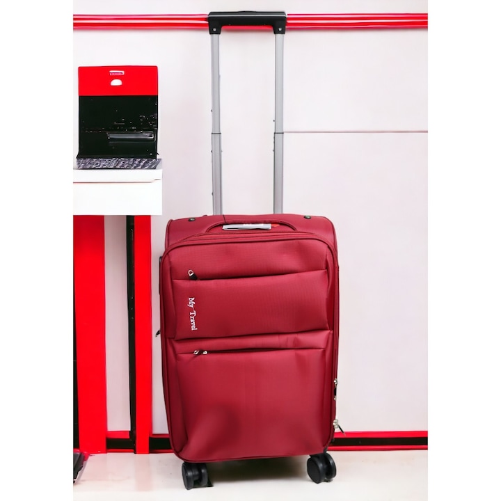 Trolere set B-001, 3 dimensiuni 20", 24", 28", 4 roti pivotante, red ...