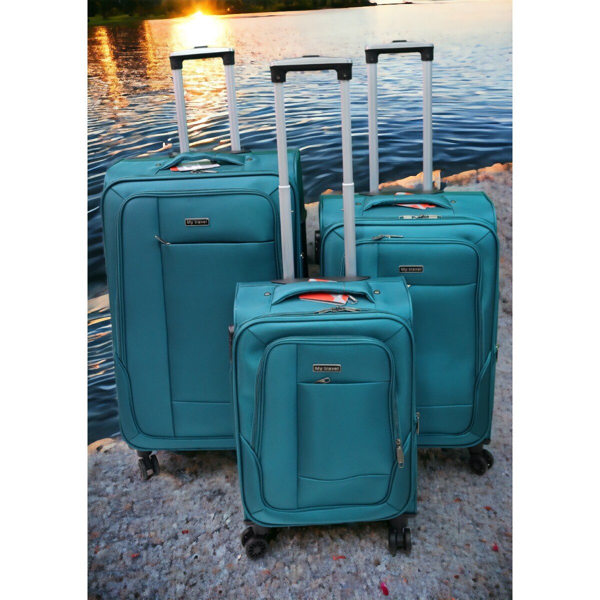 Set De Trolere My Travel B539, 3 dimensiuni 20", 24", 28" green - eMAG.ro