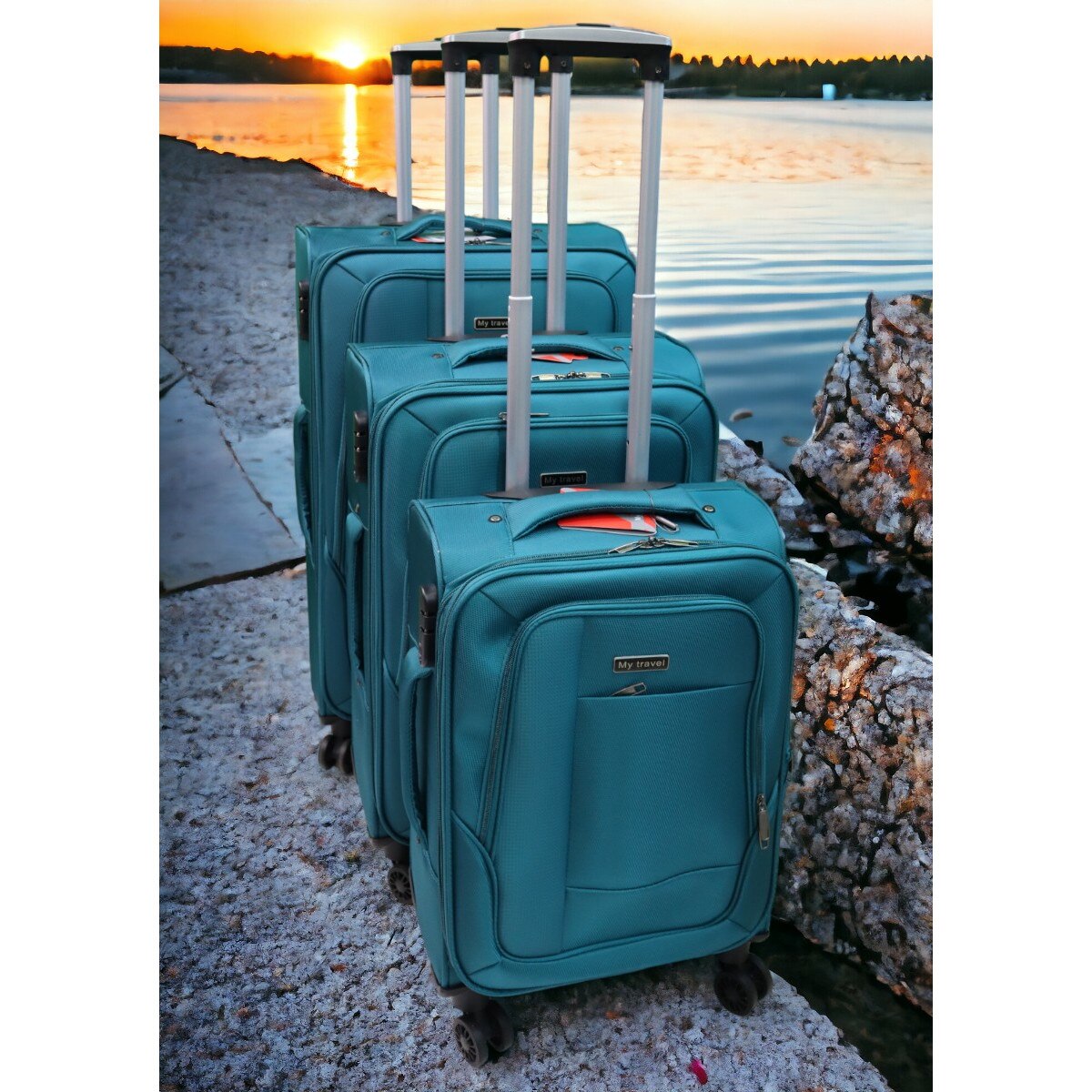 Set De Trolere My Travel B539, 3 dimensiuni 20", 24", 28" green - eMAG.ro