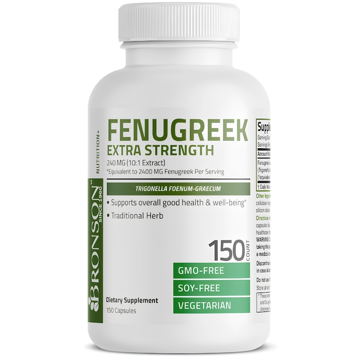 Fenugreek (Schinduf) Extra Strength, 2400 mg, 150 capsule, Bronson ...