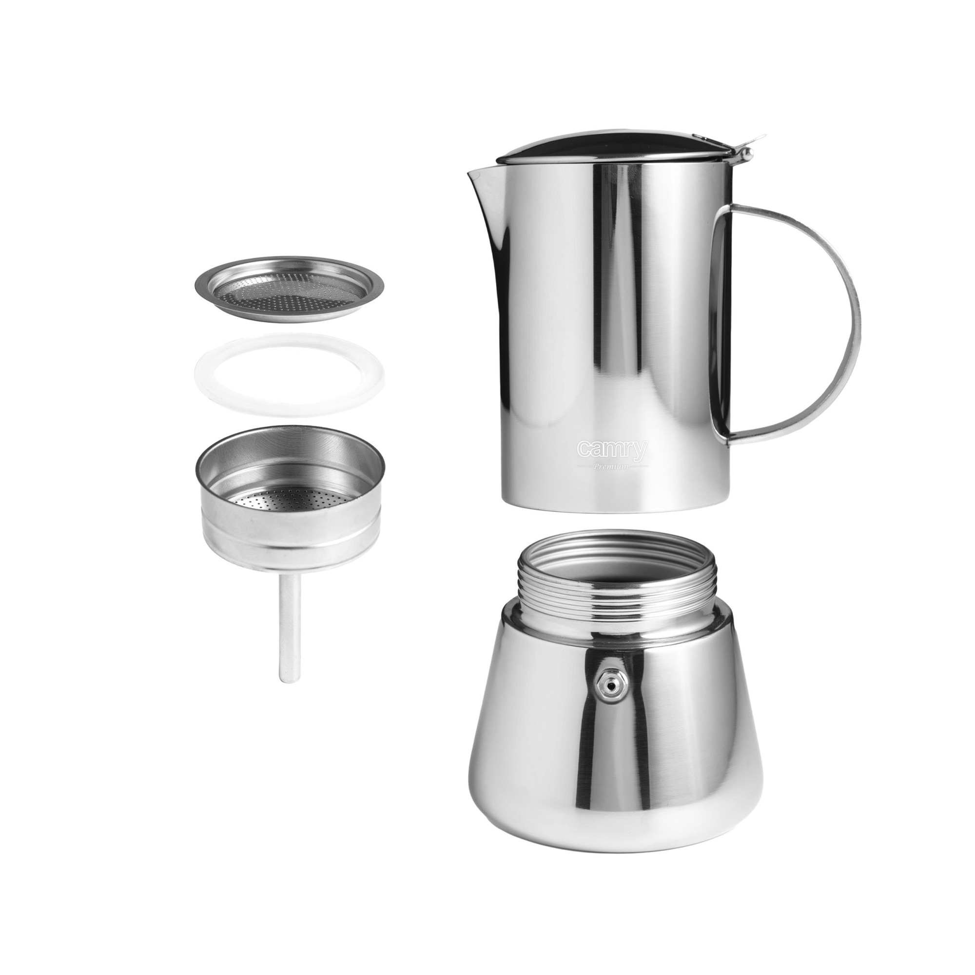 Espressor pentru aragaz, Cramy, CR4418, 620ml(500ml), inox, Inductie ...