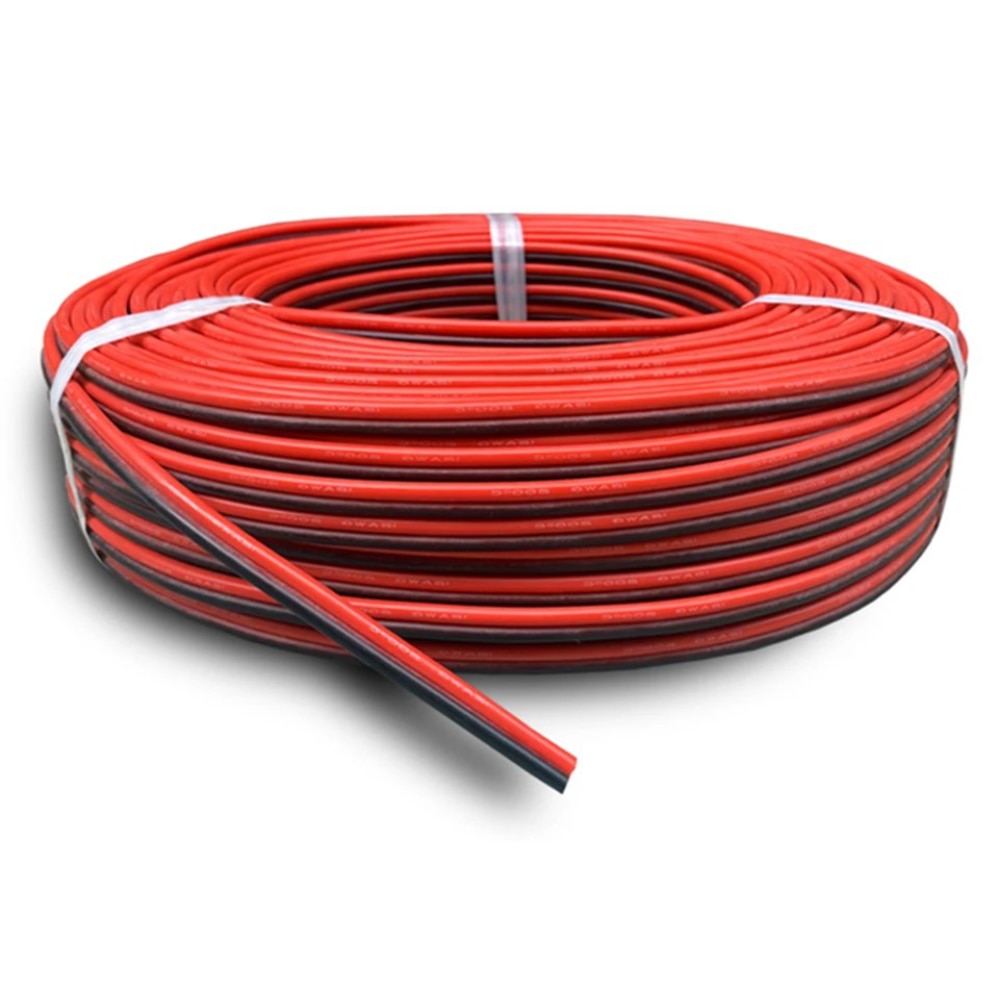 Cablu siliconic ultraflexibil, 18AWG, bifilar, paralel, rosu/negru ...