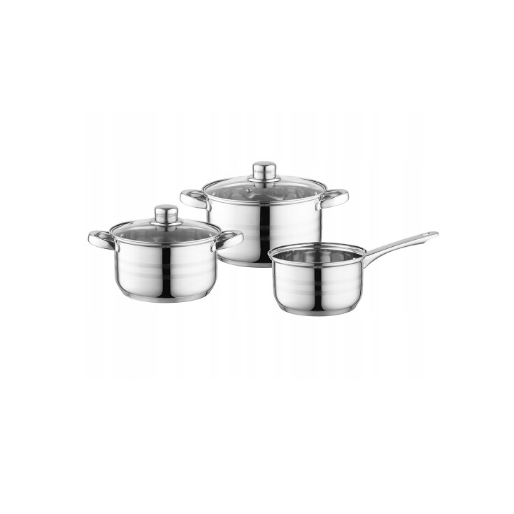 Set oale din inox, 2l, 3l, cu capac, cratita de 1.5l, 5 piese, Stark ...