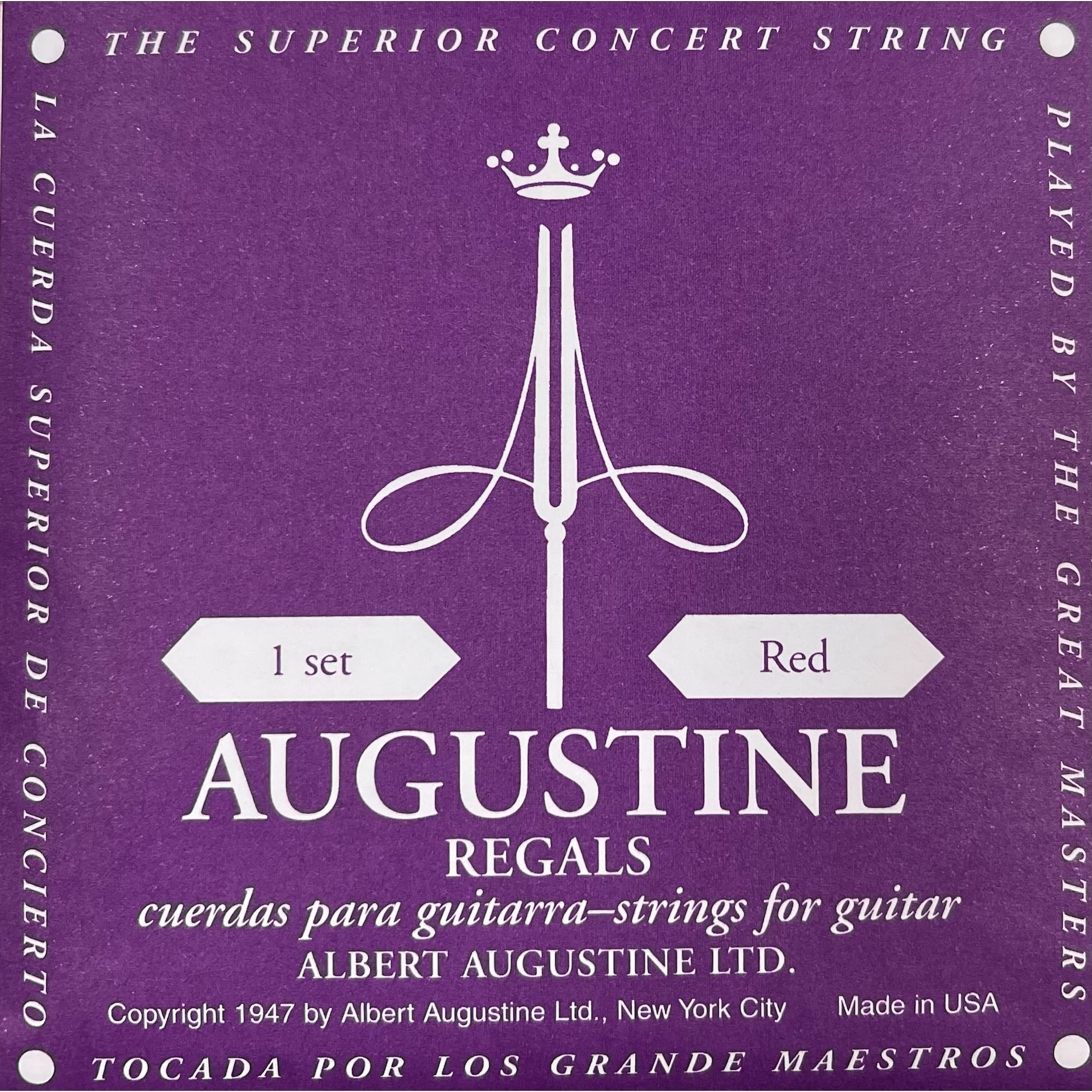 Corzi pentru chitara clasica, Augustine, RGROUGE, Regal Red, Tensiune medie - eMAG.ro