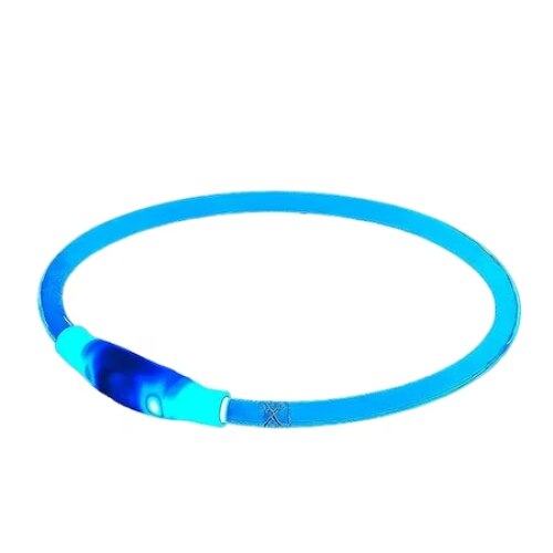 Zgarda luminoasa pentru caini, 12 LED, Albastru - eMAG.ro