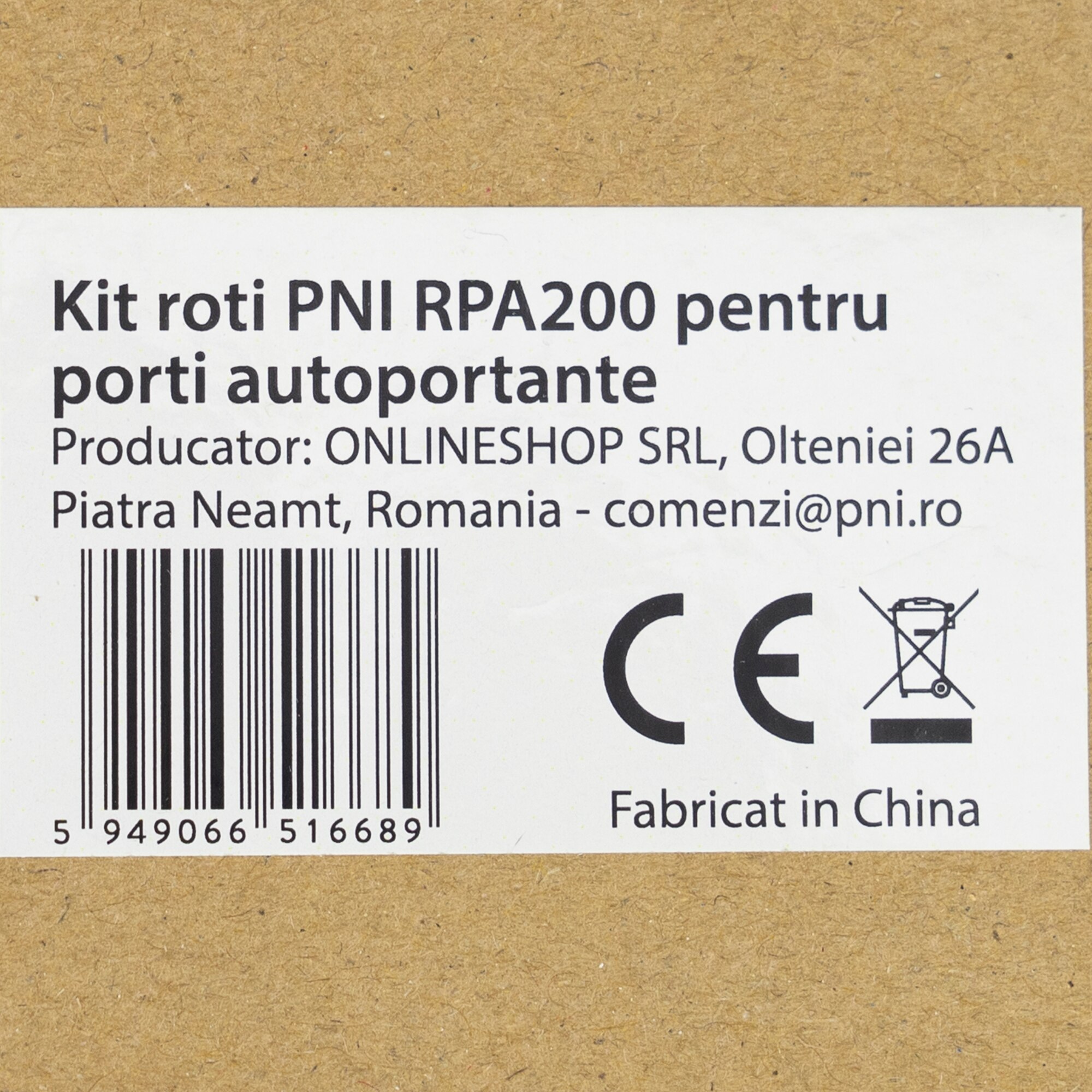 Kit roti PNI RPA200, pentru porti autoportante cu inaltime maxima 210 ...