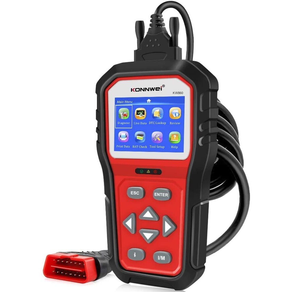 Diagnoza OBD2 KONNWEI KW860, Red, Afisare Erori + Descriere, Resetari ...