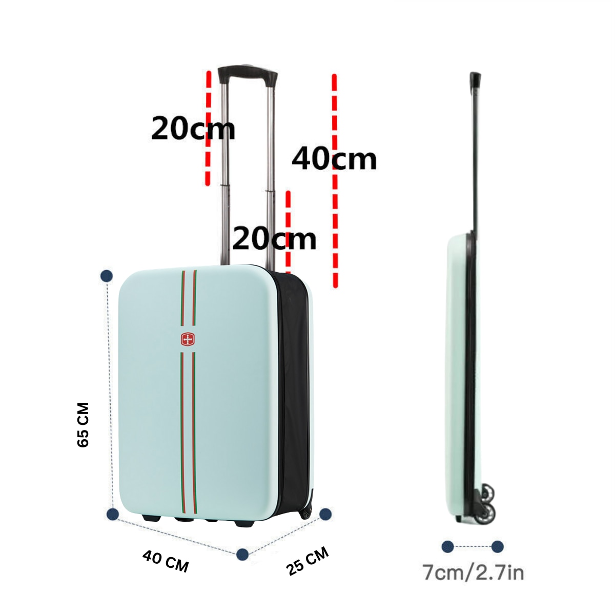 Valiza pliabila mare de calatorie, carcasa dura material ABS si PC ...