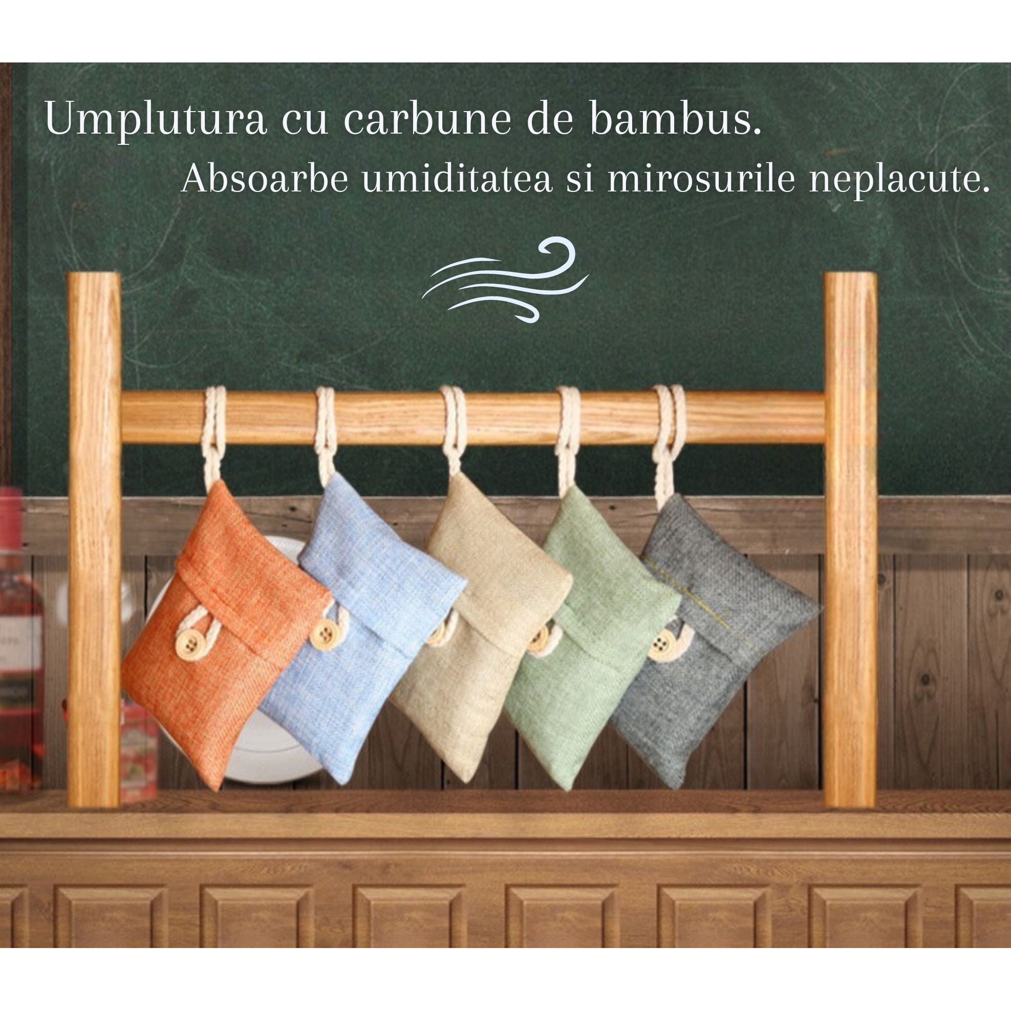 Set 6 saculeti cu carbune activ din bambus, purificator natural ...