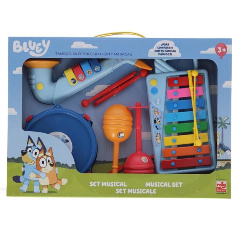 Set Xilofon, Tamburina, Saxofon si Maracas Bluey - eMAG.ro